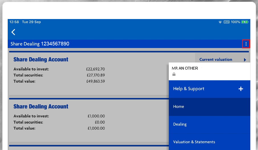 Viewing your share dealing account in online banking | Investing | Halifax
